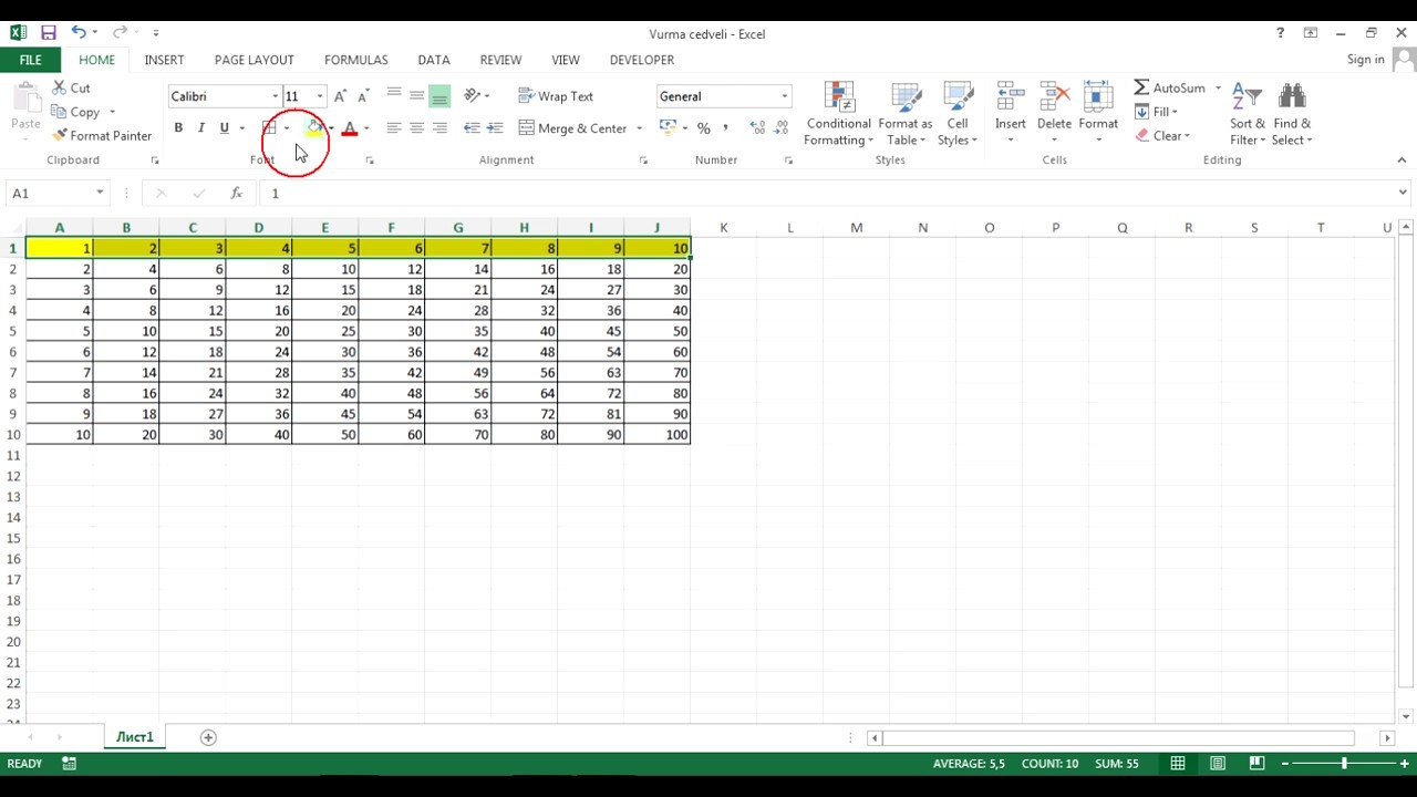 Vurma Cedveli - Excel - YouTube