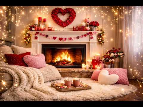 Romantic Valentine’s Fireplace Ambience ❤️🔥 Cozy Fire, Soft Glow, Relaxing Love Vibes.