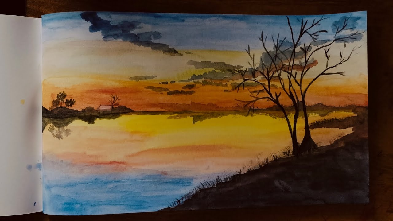 Very easy landscape watercolor painting for kids // painting for ...