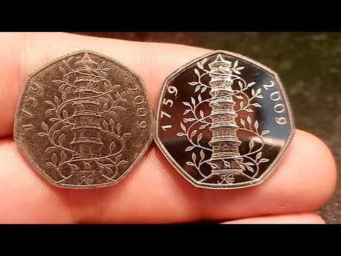 2009 Kew Gardens 50p Coin + 2019 Kew Gardens 50p Coin COMPARISON - YouTube