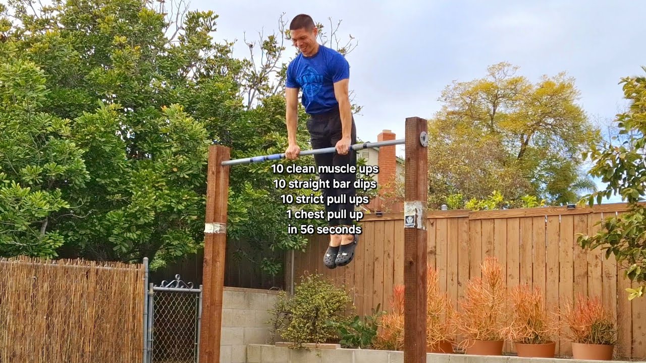 10 clean muscle ups to 10 straight bar dips to 10 strict pull ups to 1 ...