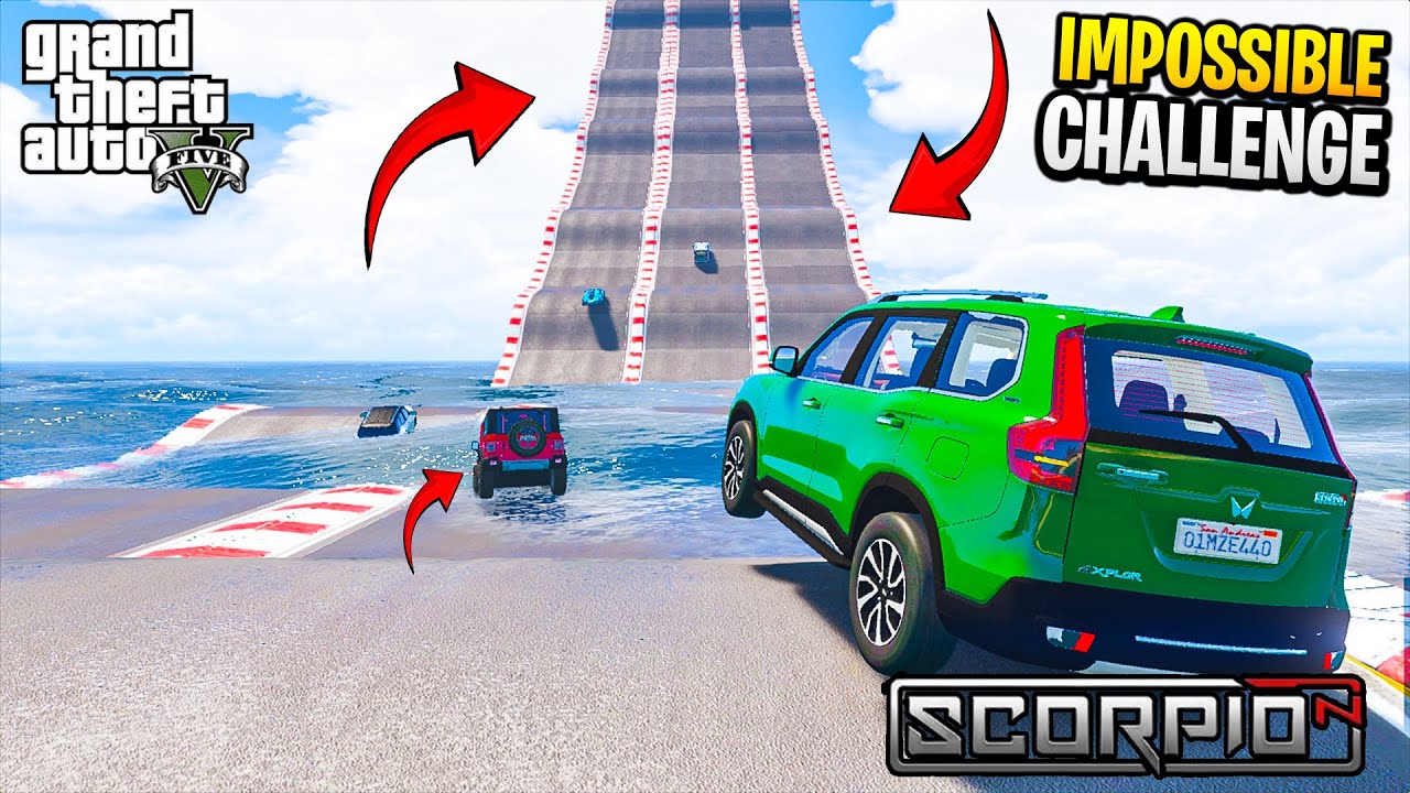 GTA 5: FAMOUS INDIAN CARS 🥶 VS MEGA BUMP RAMP 🔥 IMPOSSIBLE BUMP RAMP ...