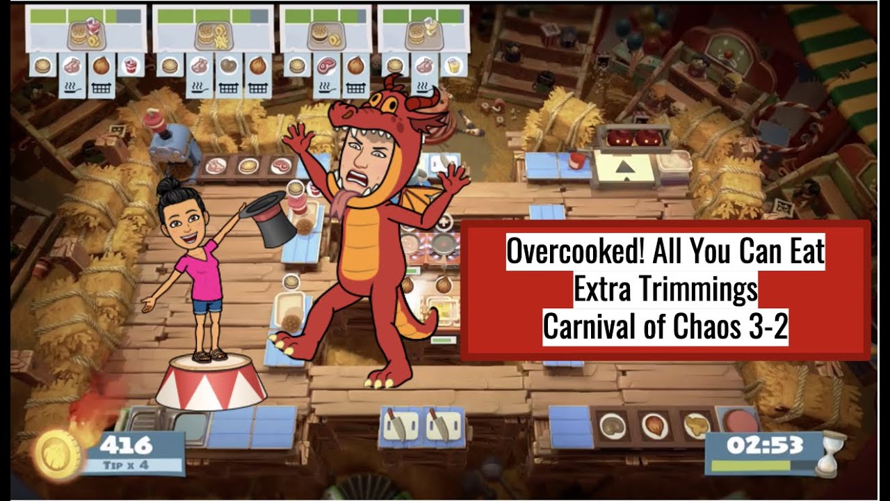 Overcooked! All You Can Eat- Extra Trimmings Carnival of Chaos Level 3 ...