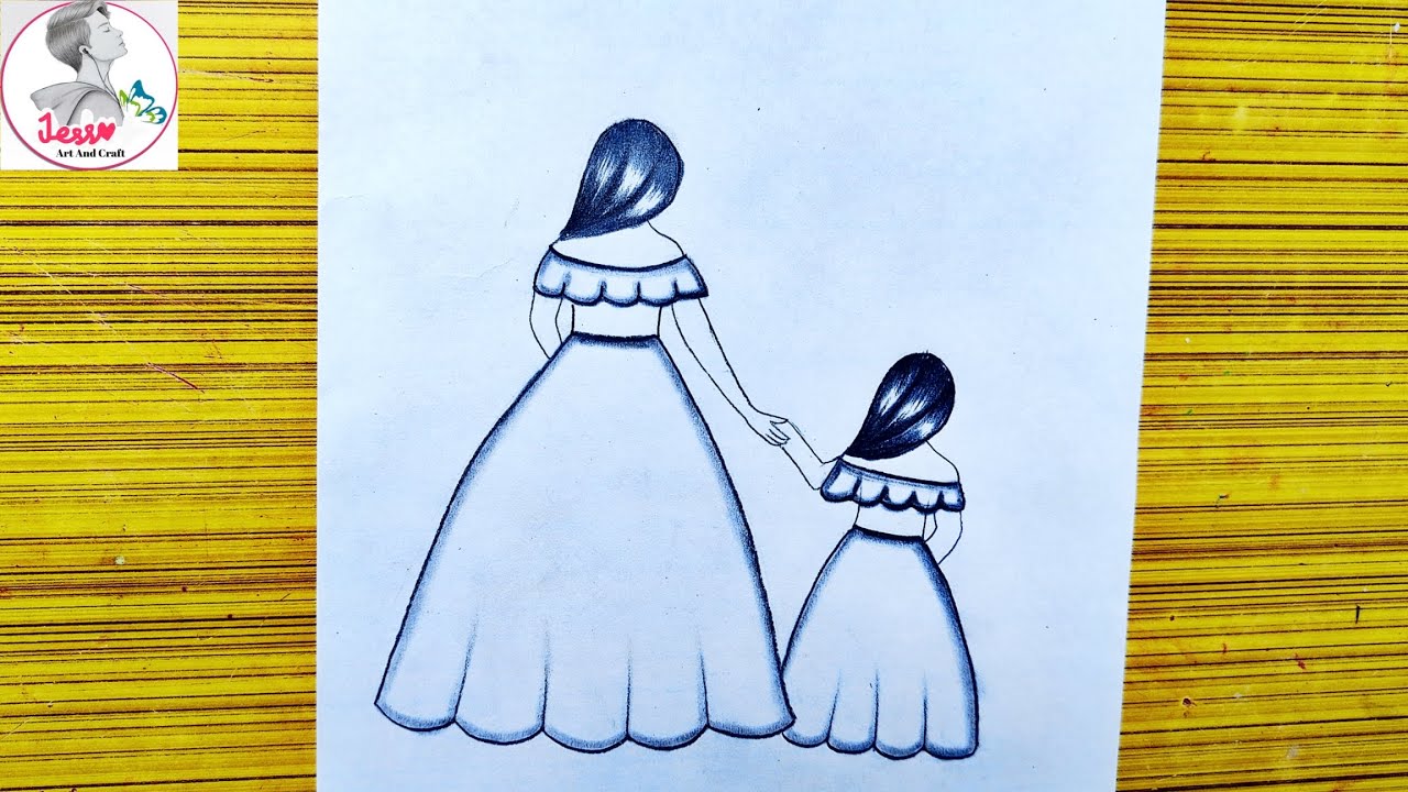 Mother's Day Drawing Easy and Beautiful | Step by Step for Kids / Happy ...