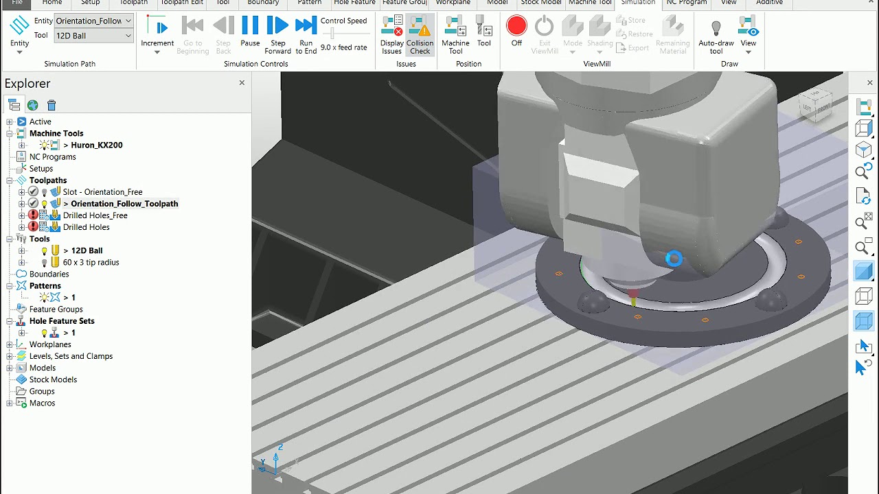 Autodesk PowerMill Machine axis Control Direction of travel - YouTube