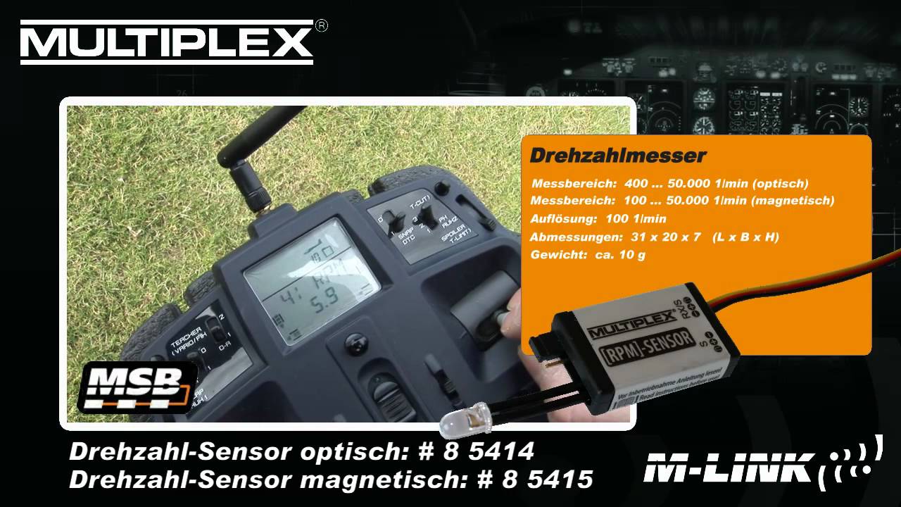 MULTIPLEX Sensoren RPM - YouTube