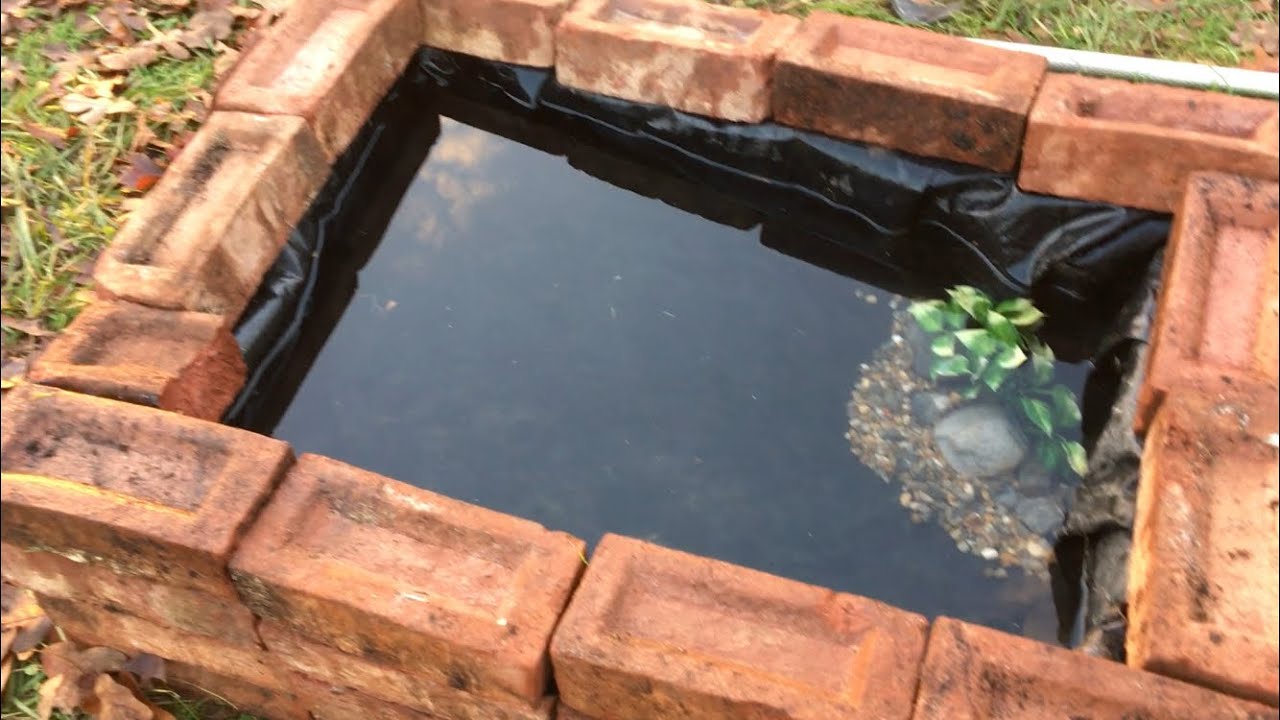 Building A Mini Pond Out Of Bricks! - YouTube