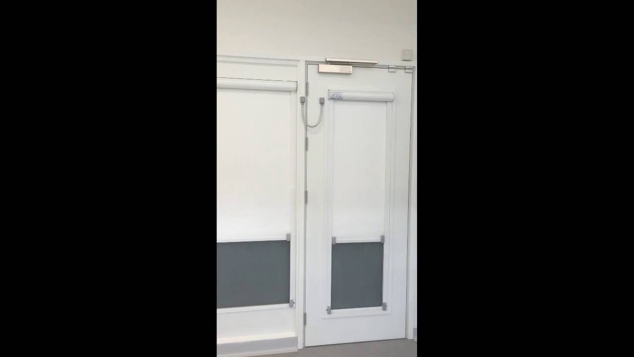 Lasermet Dual Laser Safety Roller Blind in Action - YouTube