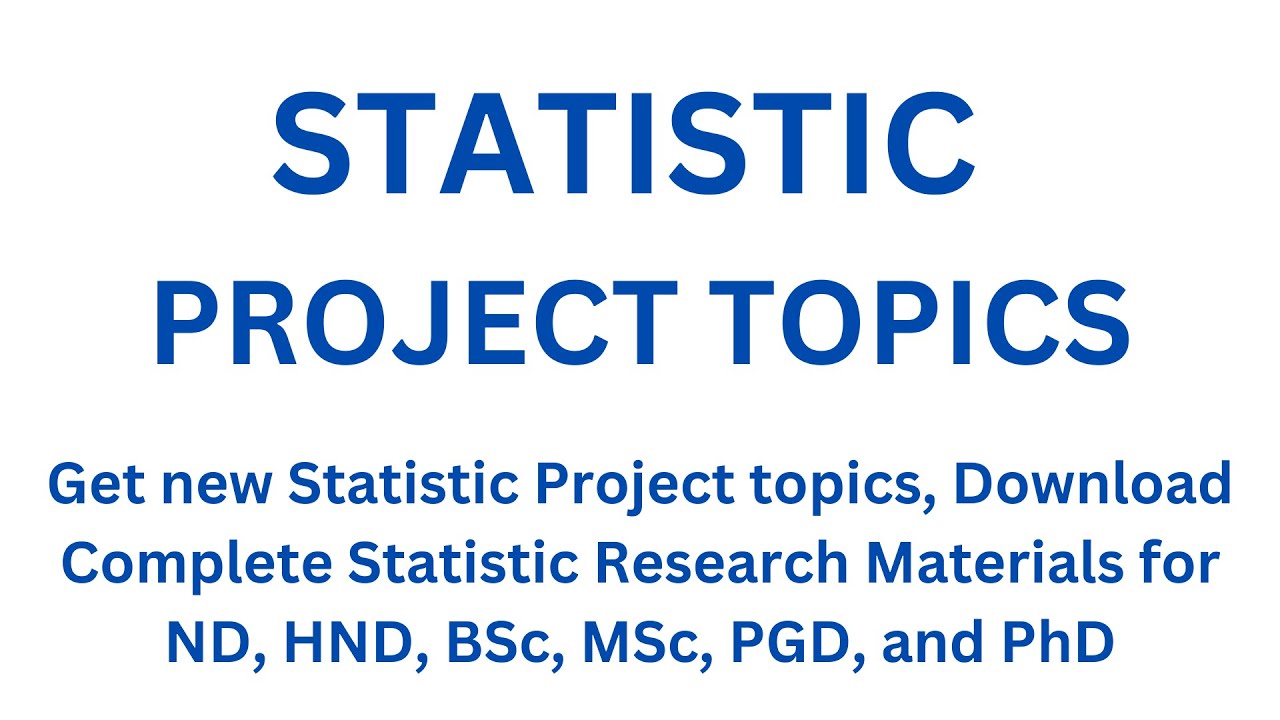 Statistic Project Topics - YouTube