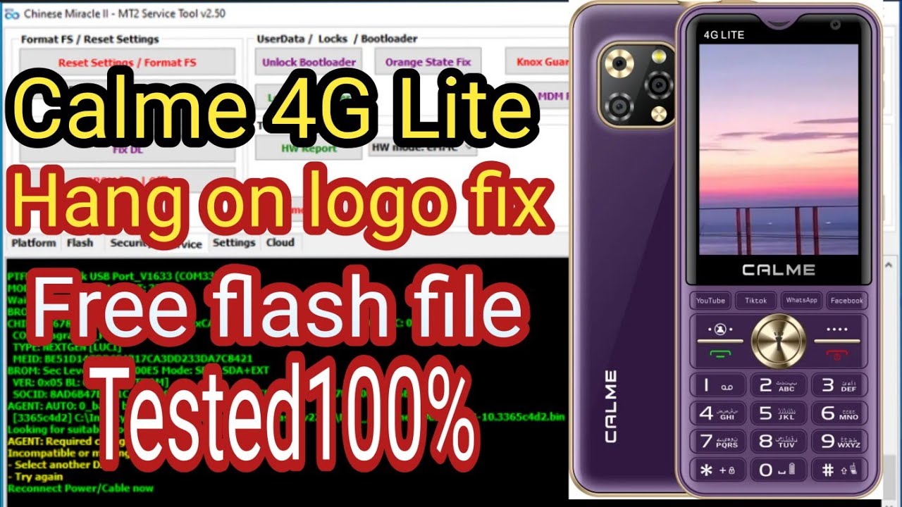 Calme 4G Lite hang on logo fix || calme 4g lite flash free file # ...