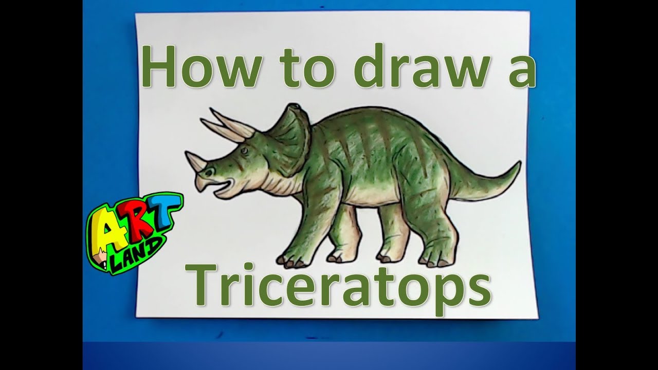 How to draw a Triceratops - YouTube
