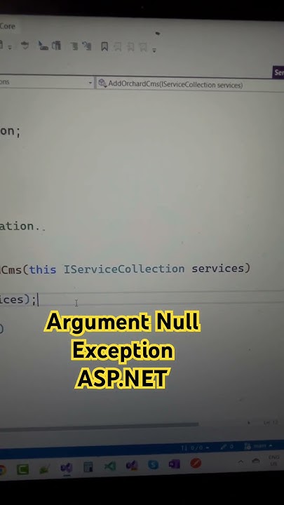 Single line statement ArgumentNullEception to check null argument #shorts #ASP.NET #code - YouTube