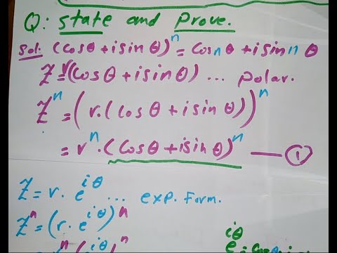 complex numbers_9 De-Moiver's theorem - YouTube