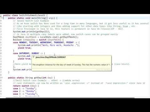 Java12 Switch Case Example - YouTube