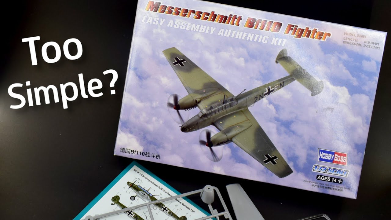 Is the Hobbyboss Bf110 Plastic Model kit a bit too SIMPLE? 1/72 Scale kit Unboxing Review - YouTube