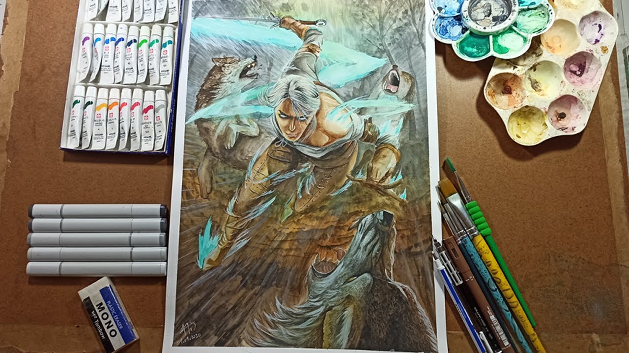 Speed Drawing - Cirilla from The Witcher - YouTube