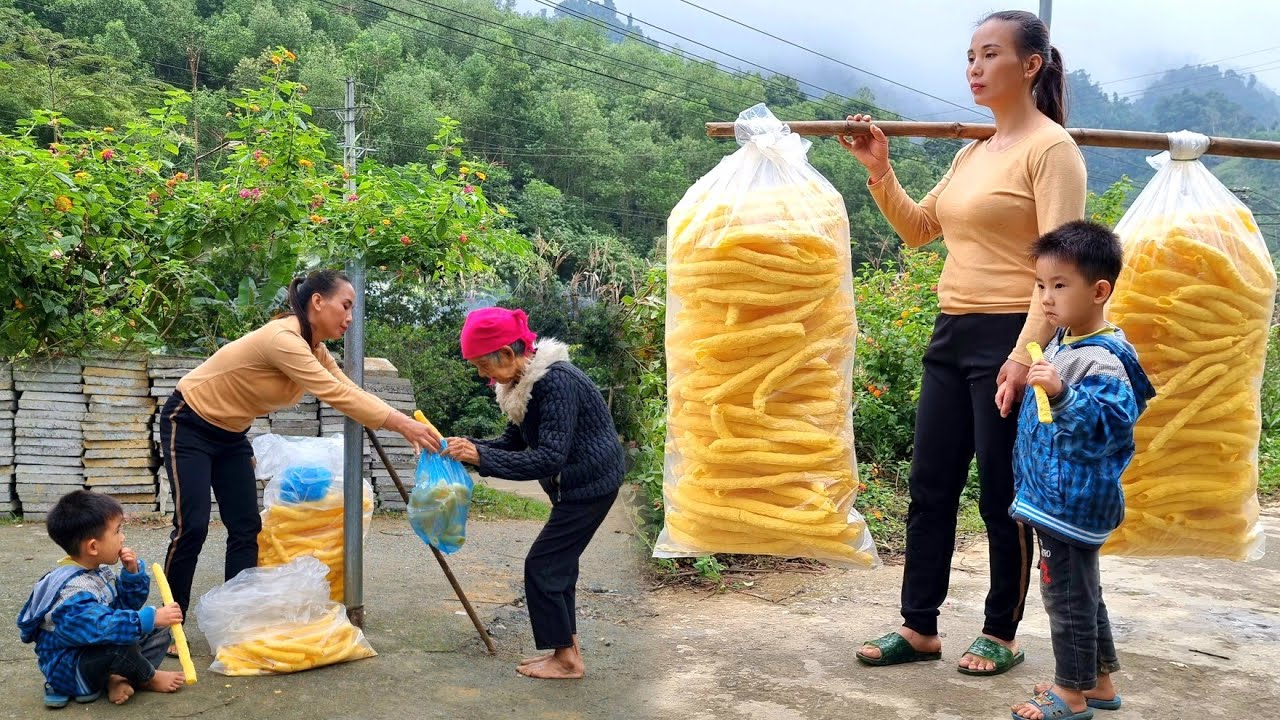 Process of making popcorn go to the market to sell - Cooking, daily ...