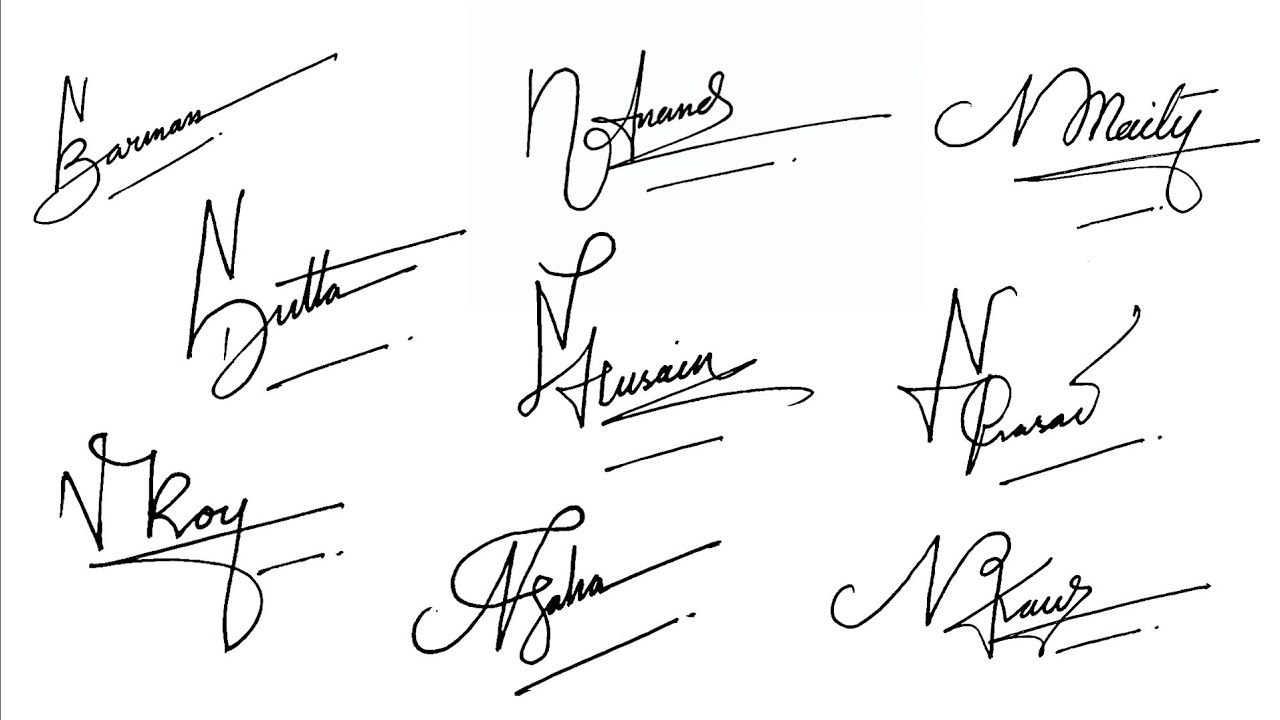 'N' Short Signature Tutorial | N Signature Style | #signature # ...