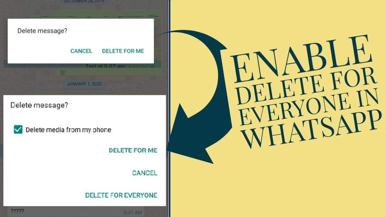 Enable delete for everyone in WhatsApp | delete for everyone WhatsApp ...