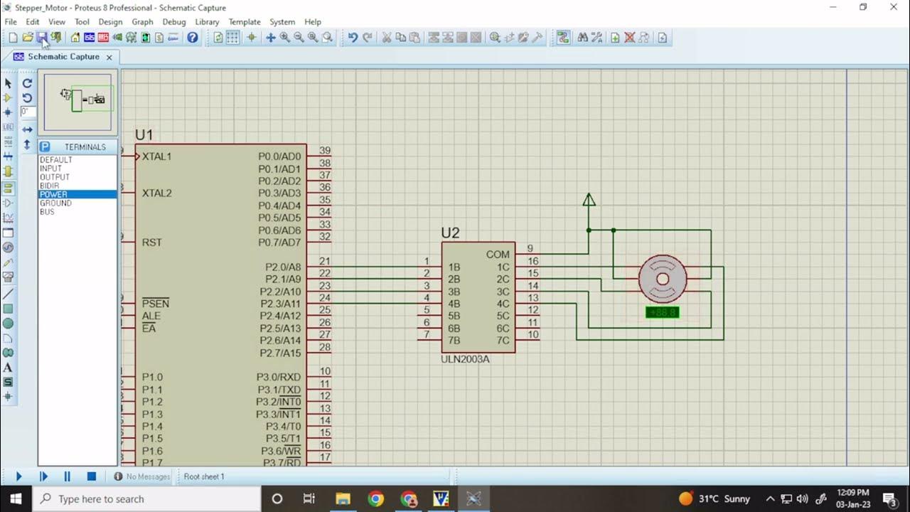 Stepper Motor Interfacing with 8051 using Keil and Proteus - YouTube