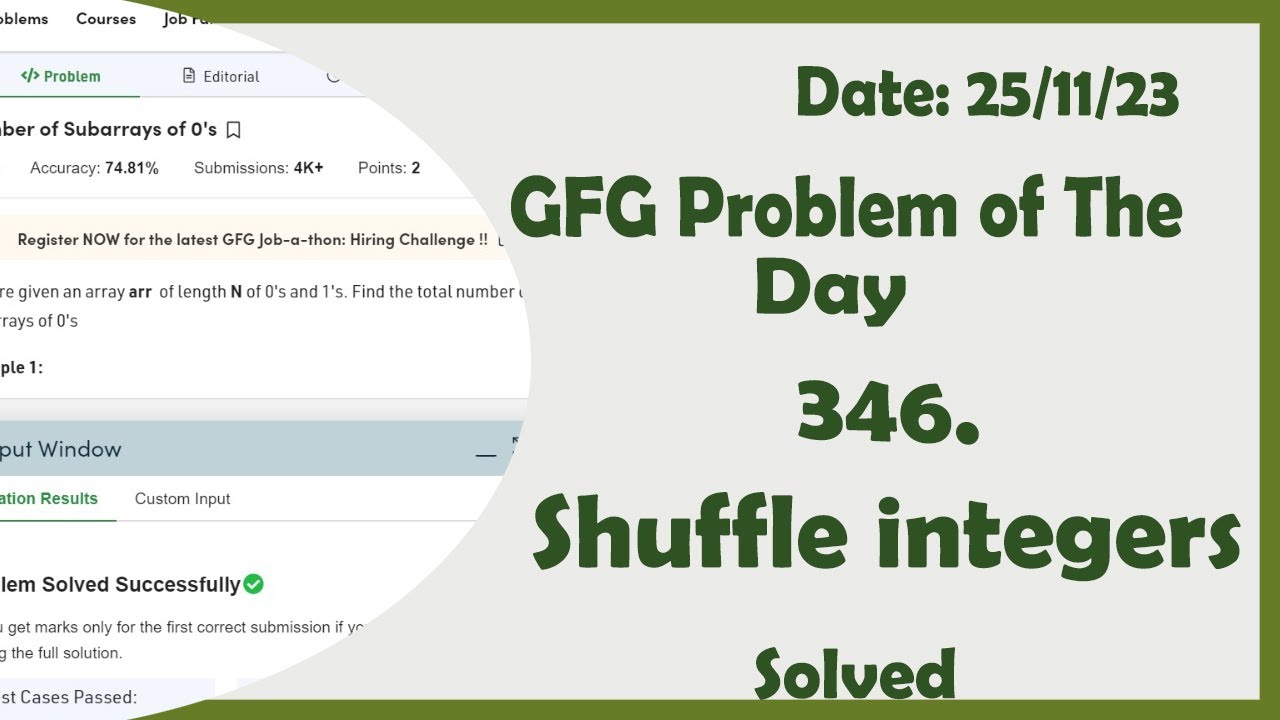 Shuffle integers || C++ || GFG Daily Problem - YouTube