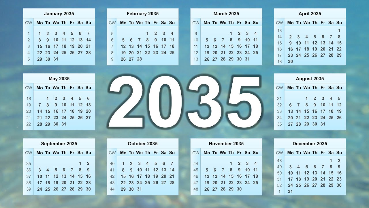 Calendar 2035 - YouTube