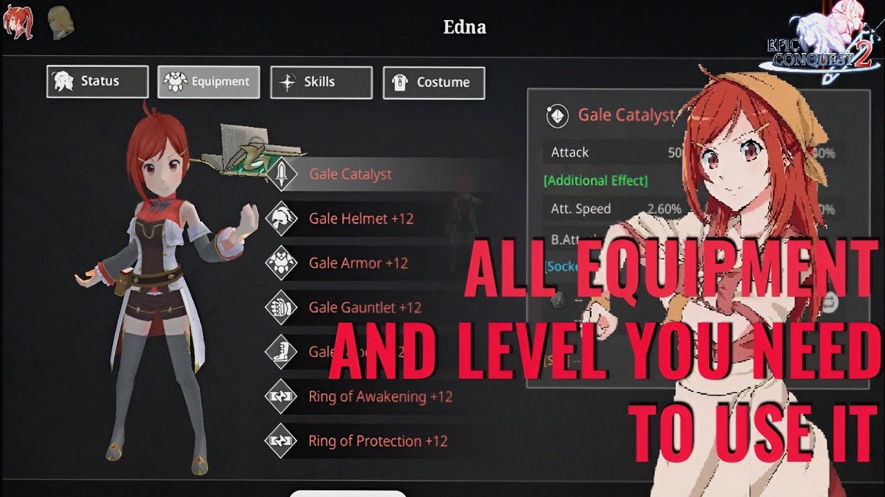 All equipment and level you need to use it | Epic Conquest 2 | - YouTube