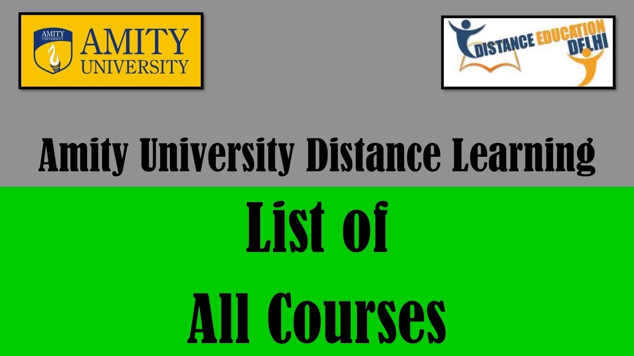 Amity university distance learning - list of all courses - YouTube