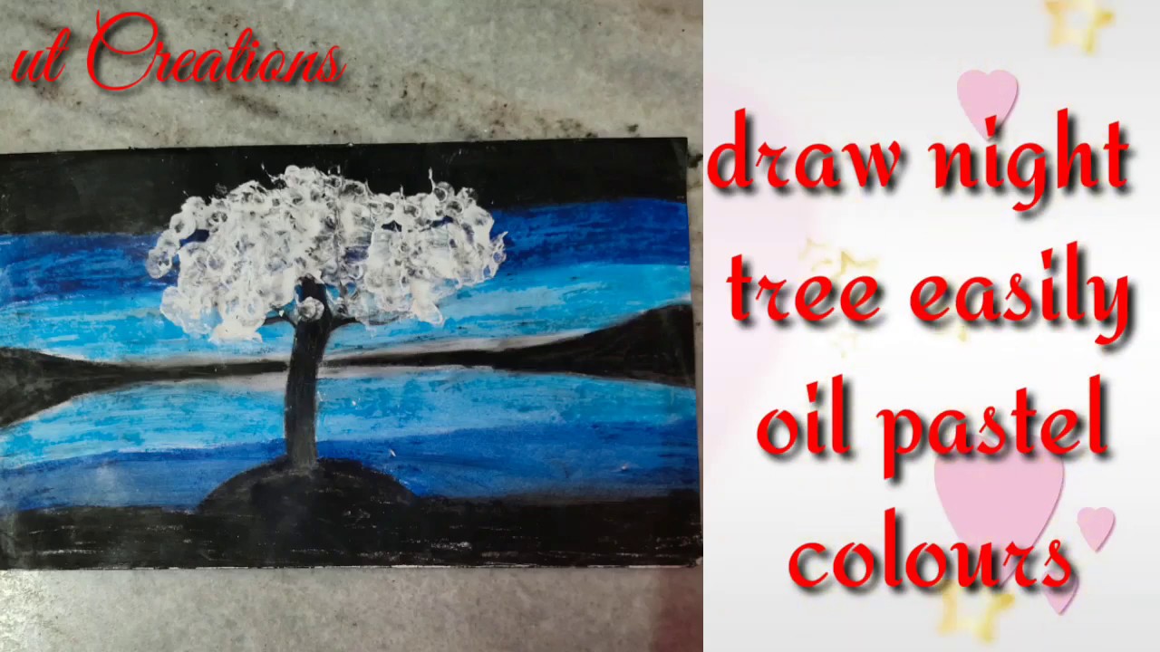 How to draw a wonderful tree with oil pastel colours - YouTube