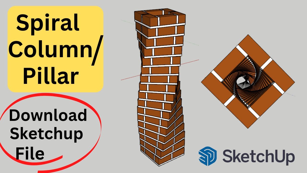 How To Make Pillar In Sketchup | Make Spiral Column In Sketchup Without ...