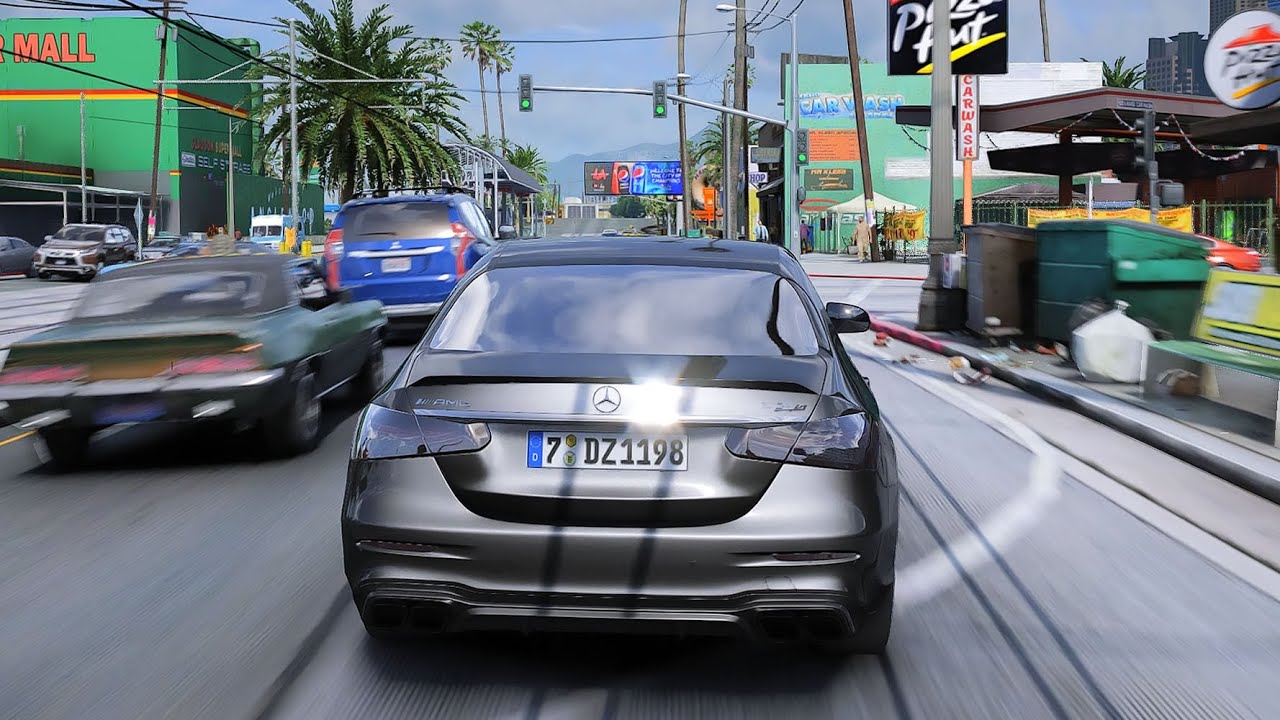 GTA 5 Insane Graphics Enhanced With Real Life Traffic Mod Gameplay On ...