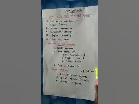 Issues In The Design Of A Code Generator - YouTube