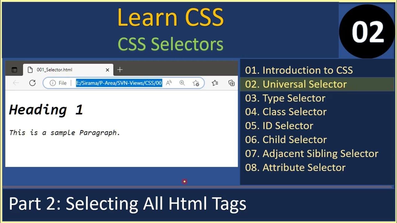 CSS Selectors | Part 2 - Universal Selector | CSS Tutorials #02 - YouTube