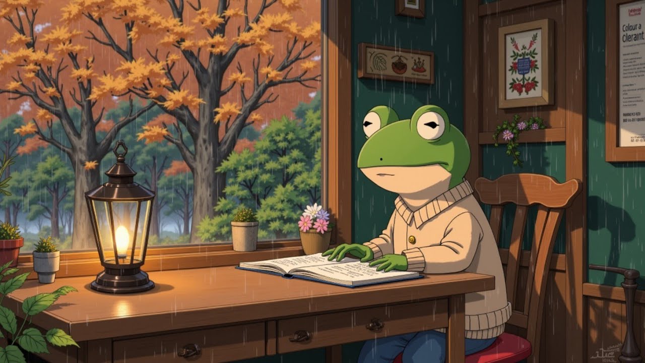 Lofi Frog's Desk 📚 Ambient Chill Beats 🐸 Perfect Vibes for Study ...
