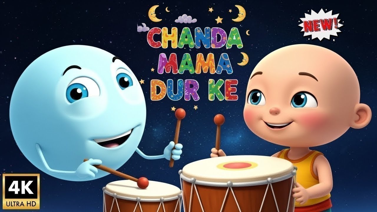 Chanda Mama Door Ke Pue Pakayen Bur Ke | Popular Hindi Nursery Rhyme ...