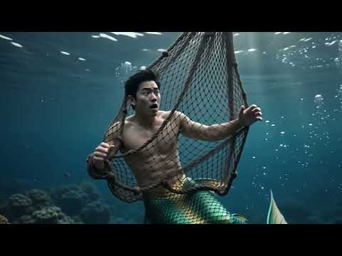 Merman Caught in a Net
