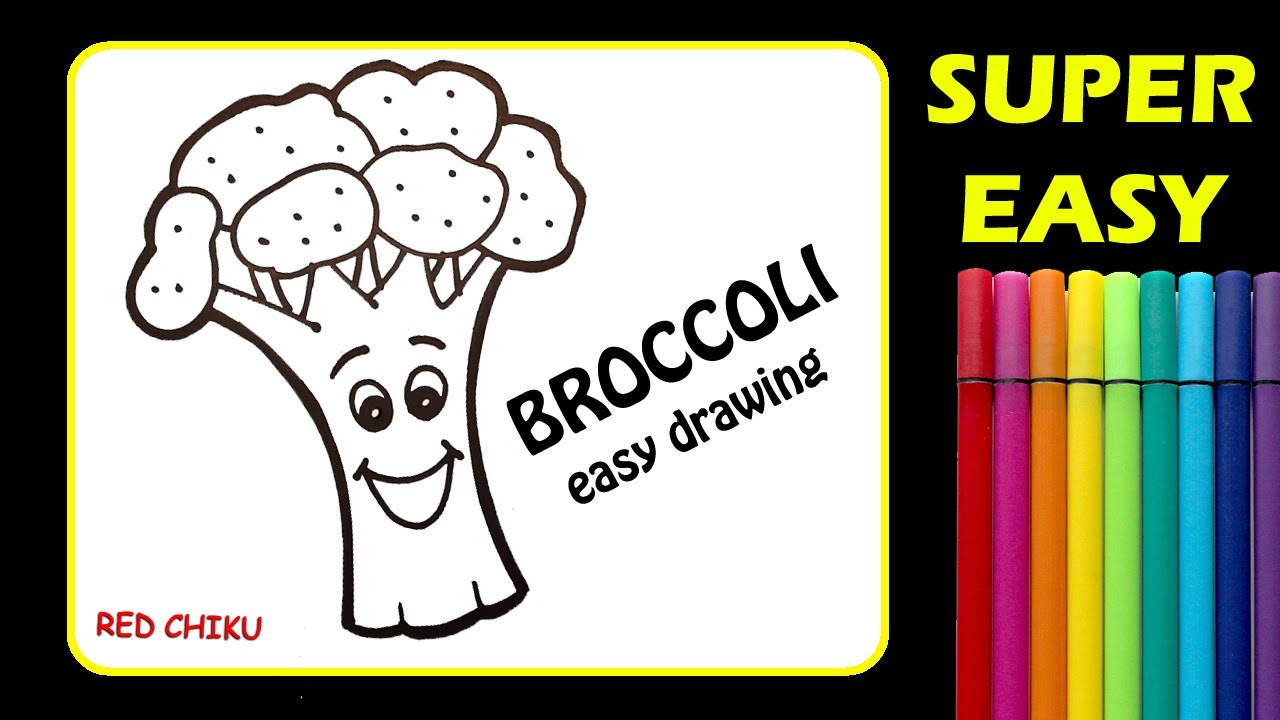 Easy Broccoli Drawing For Kids || Step By Step - YouTube