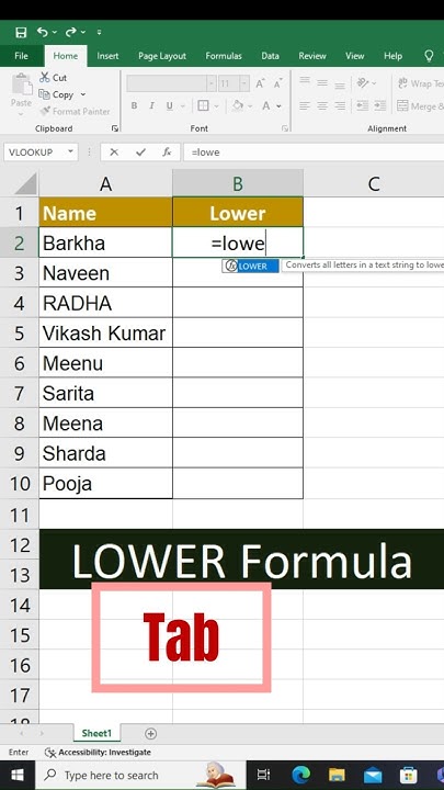 Excel Lower Formula Excelfunction Newexcel Excelsolution Microsoftexcel Exceltutorial