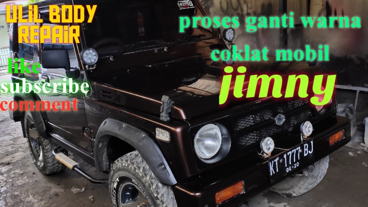 Proses ganti warna coklat mobil jimny - YouTube