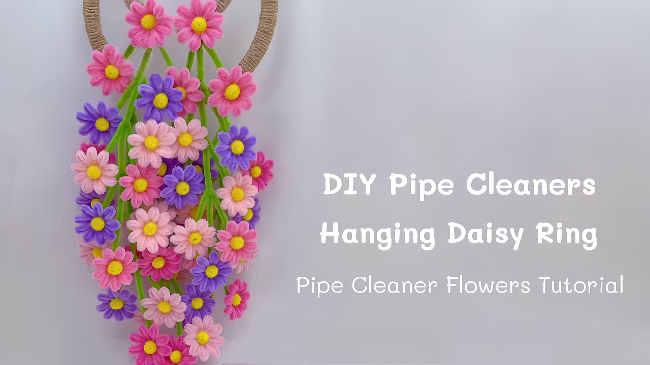 DIY Daisy Flower | how to make hanging daisy ring with pipe cleaners ...