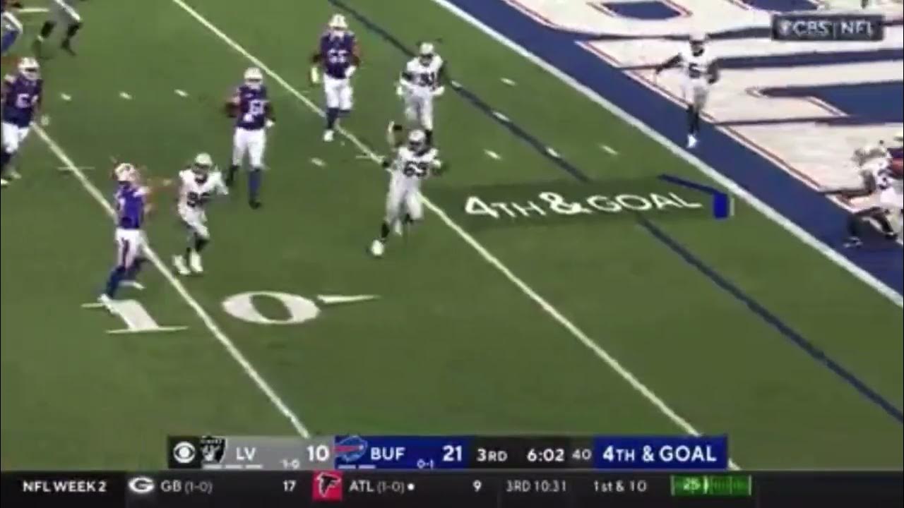 Josh Allen 2 Yard Touchdown Pass to Gabe Davis | Raiders vs Bills - YouTube