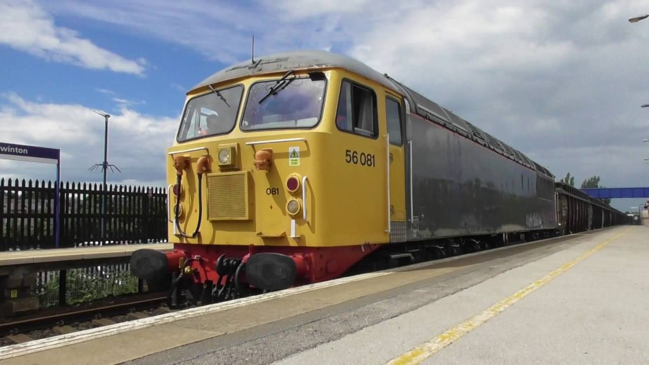 Class 56 locos at Swinton - 56081 Plus 56302, 56087 & 56113 - 24th June ...