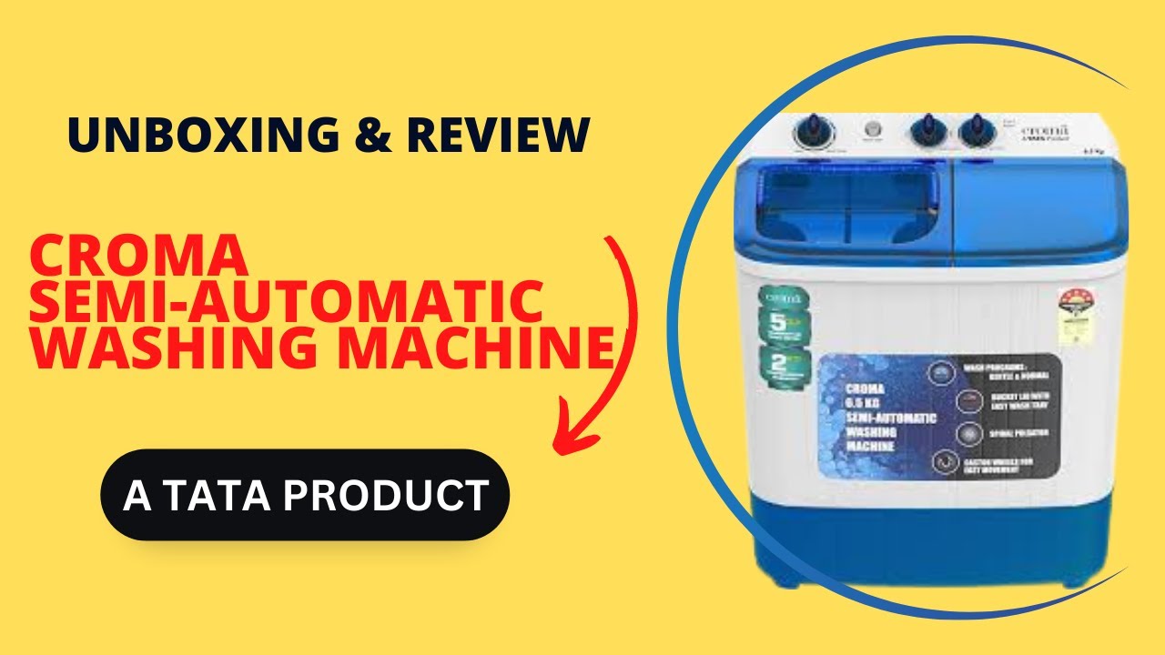 Croma 6.5 kg 5 Star Semi Automatic Washing Machine with Spiral Pulsator ...