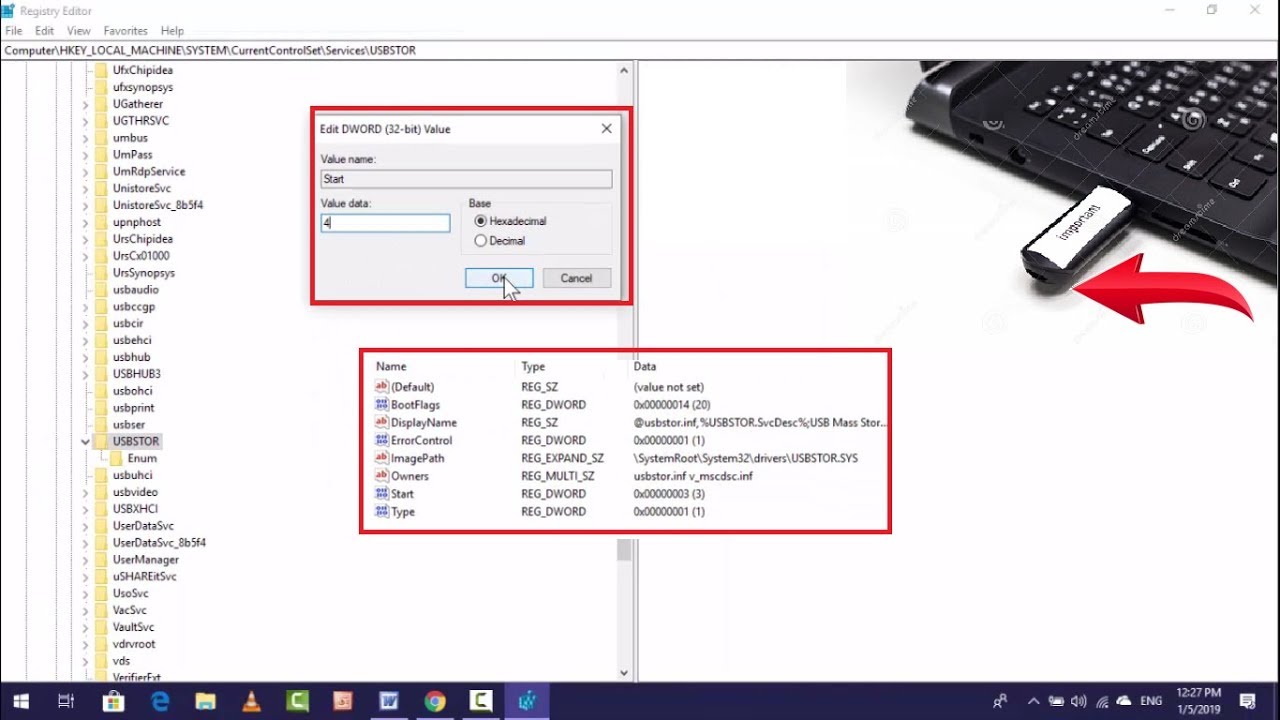How to Disable USB Drives on Windows 10 PC Laptop 2019 - YouTube
