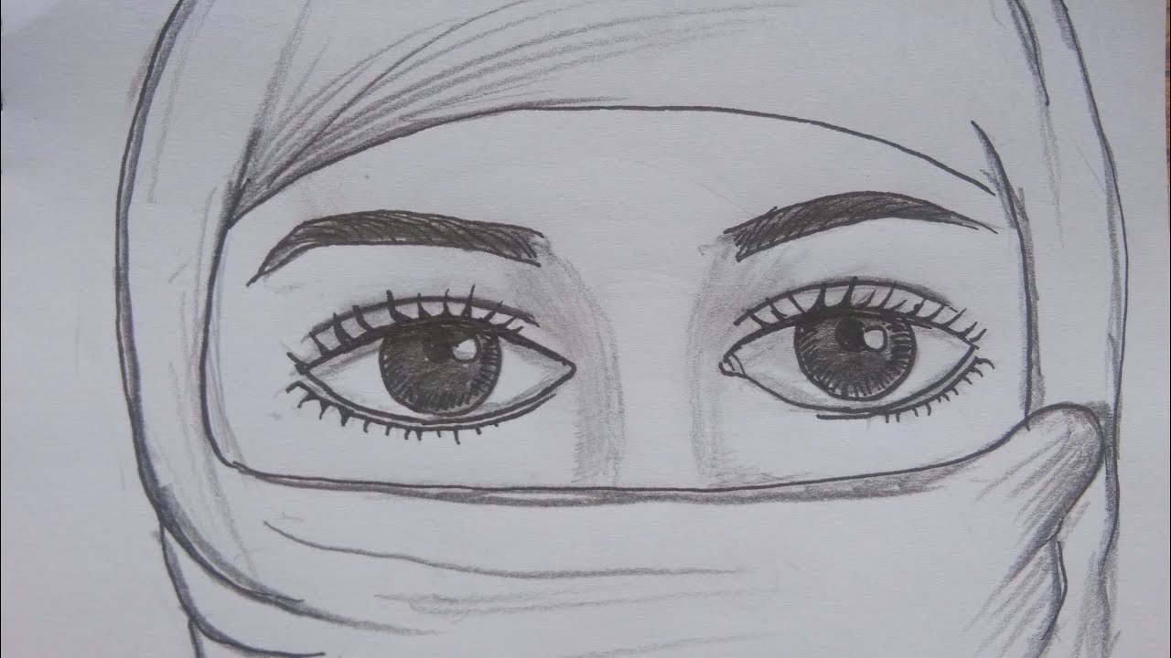 How to draw Eyes | Palestine Girl | easy way for beginners - YouTube