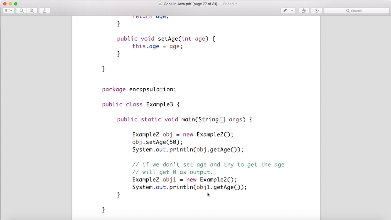 Encapsulation In Java Youtube