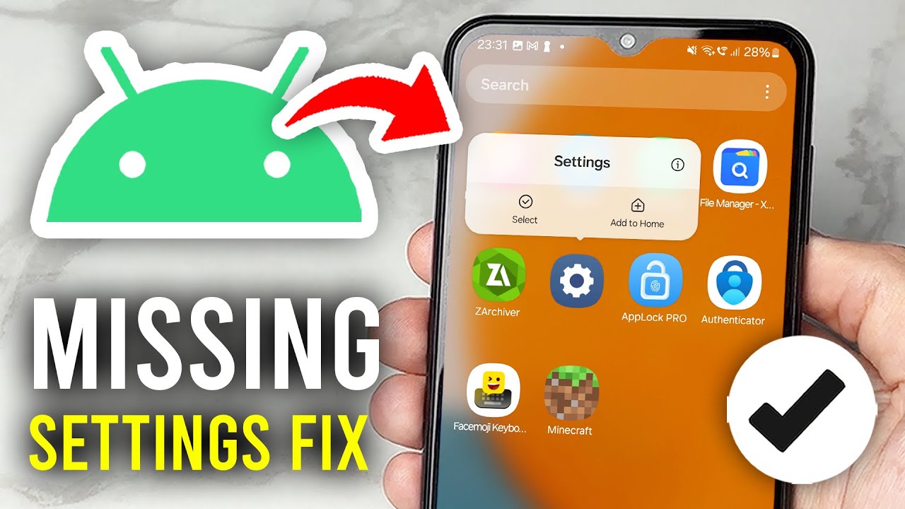 How To Fix Settings Icon Missing On Android - Full Guide - YouTube