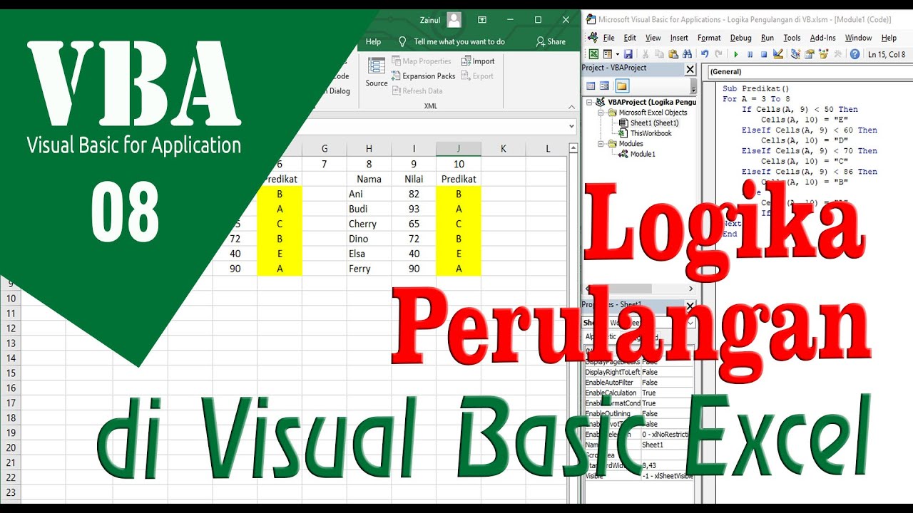 Logika Perulangan di Visual Basic Excel bagi Pemula - YouTube