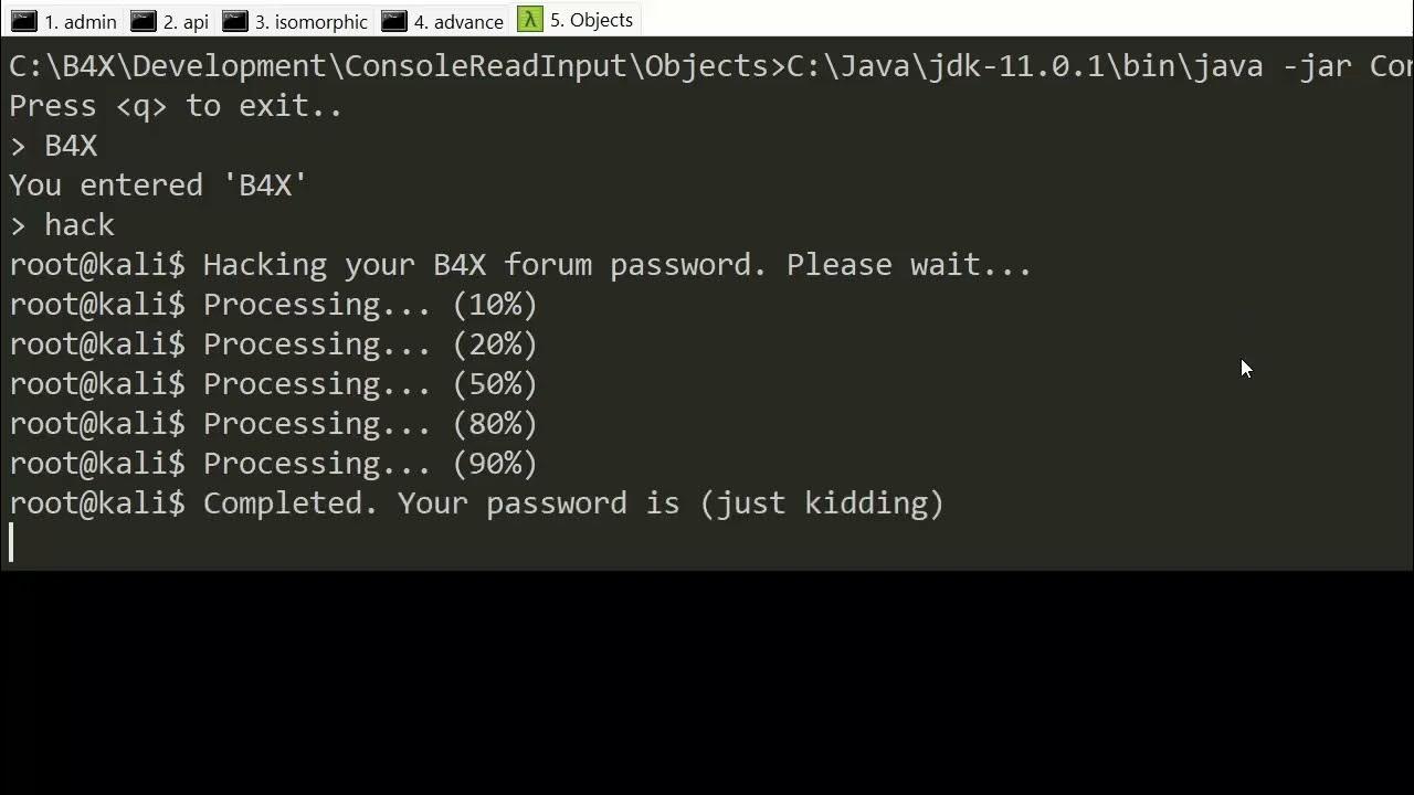 [B4X] B4J Console Input Demo - YouTube