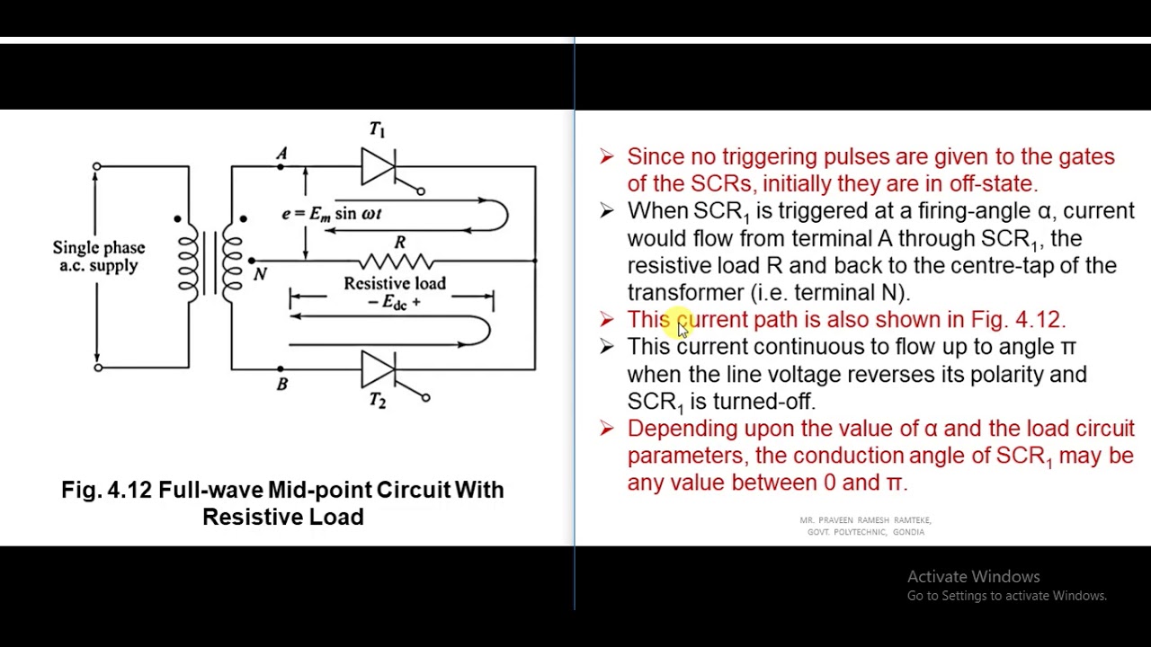4.5 Single Phase Full Wave Controlled Rectifier Using Center Tap ...